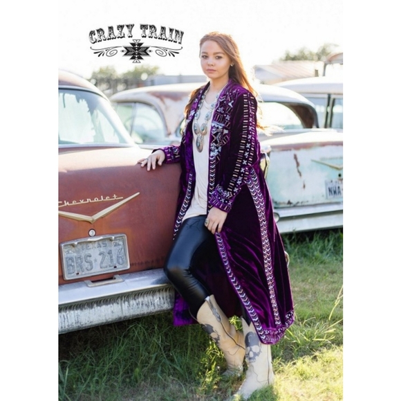Crazy Train | Jackets & Coats | Crazy Train Velveteen Duster | Poshmark